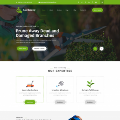 Free gardening WordPress Template for Agro Business