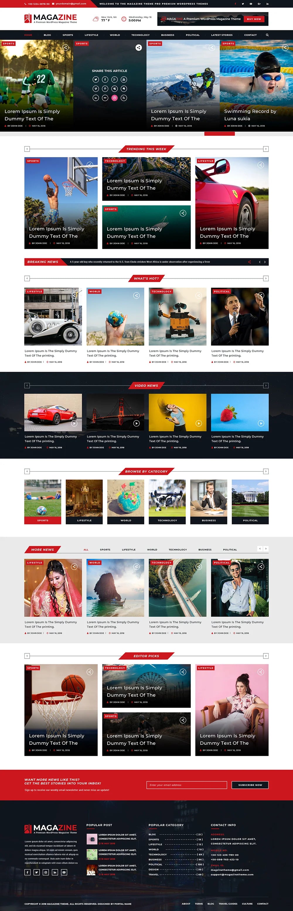 Magazine WordPress Template Buywptemplates