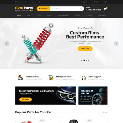 Free Auto Parts WordPress Theme - Perfect For Garage Website Buywptemplates