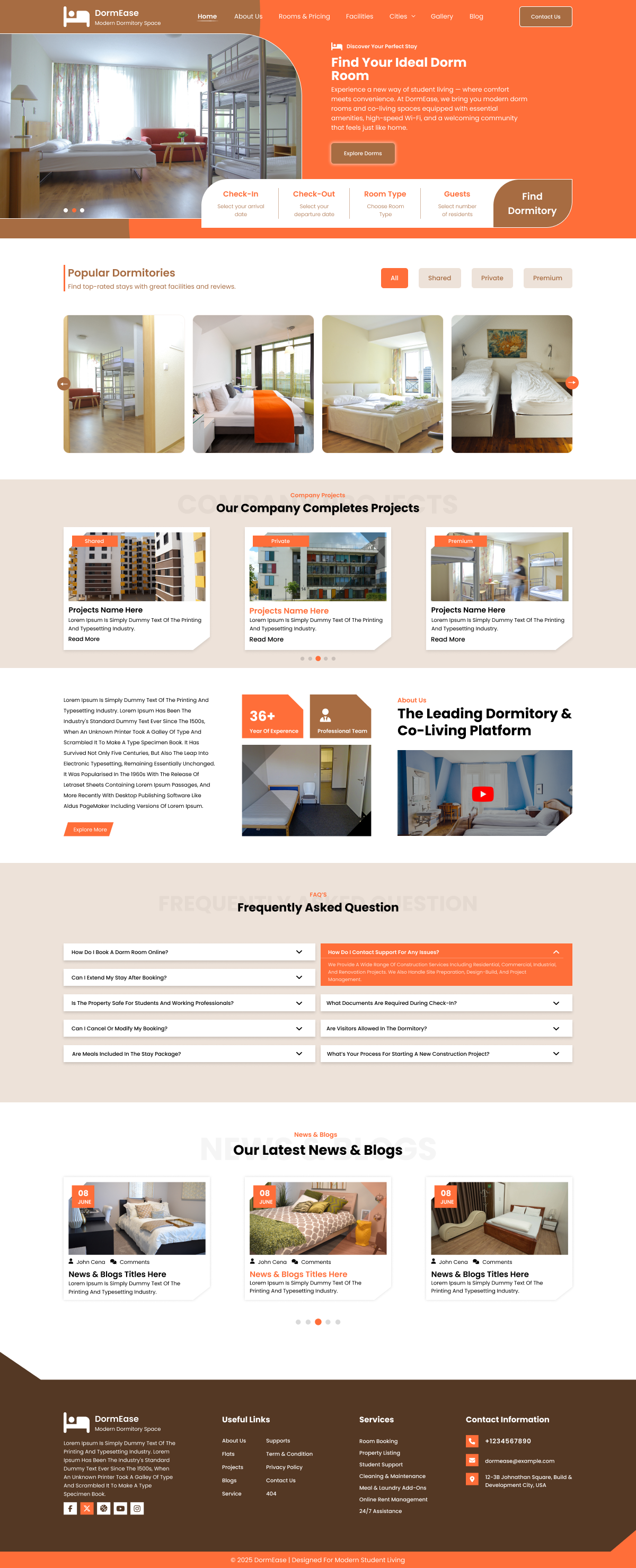 Cozy Rest House & Accommodation Website Template Buywptemplates