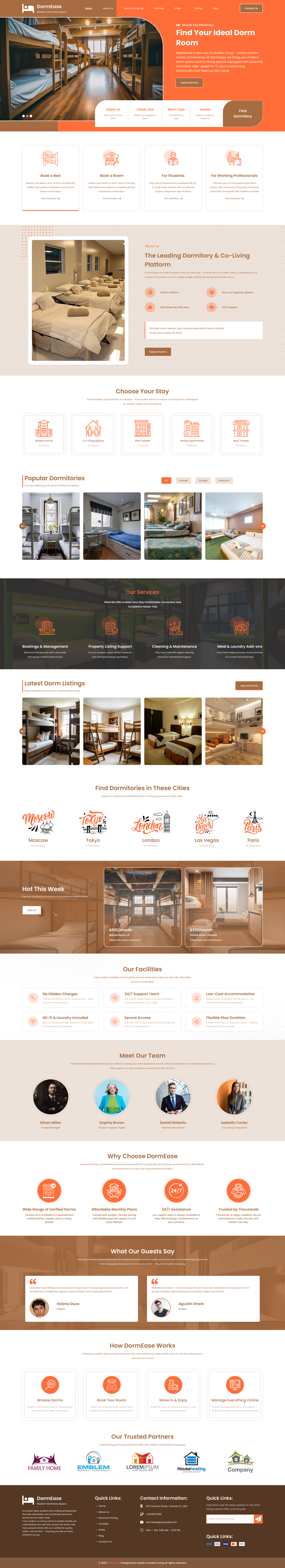 Affordable Dormitory & Hostel Management Template Buywptemplates
