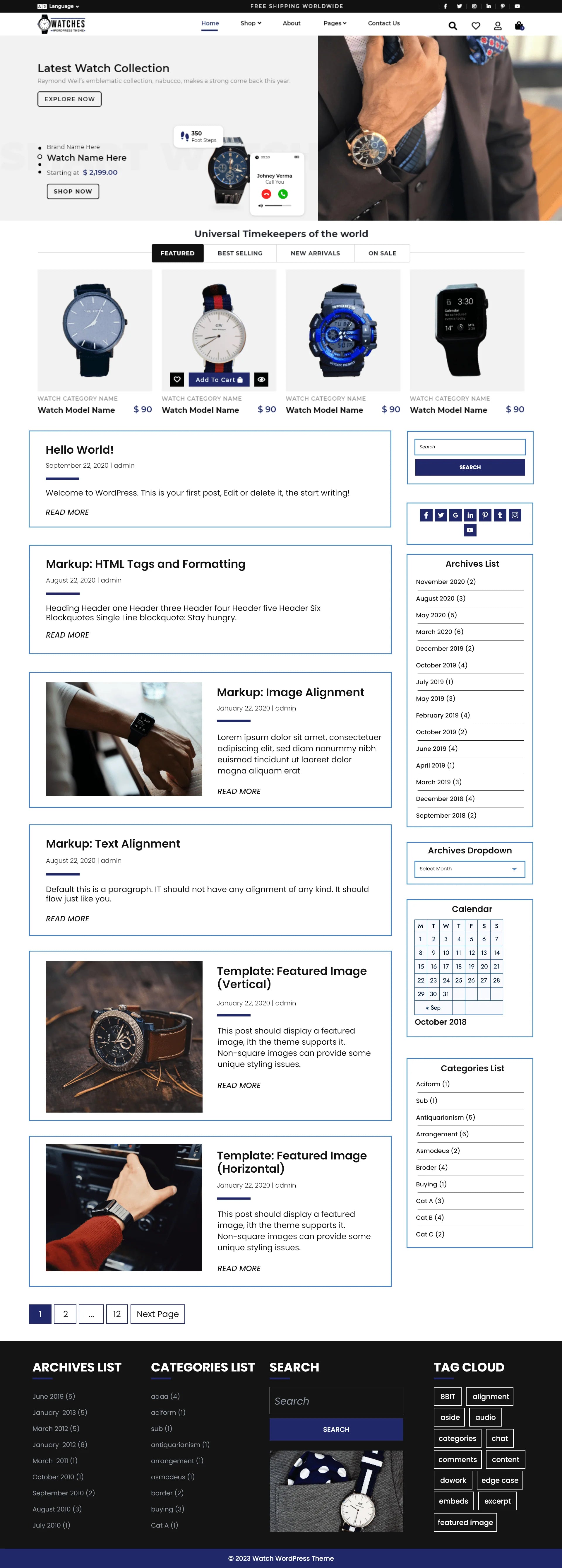 Free Watch Store WordPress Theme – Elevate Your Online Watch Retail ...